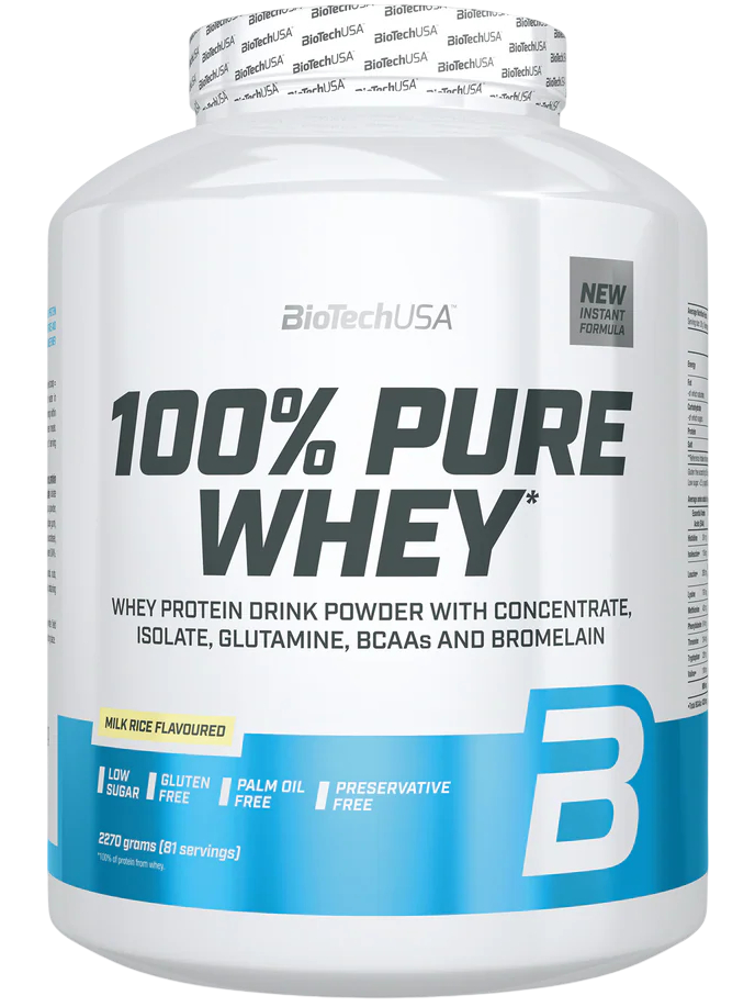 Сывороточный протеин BioTechUSA 100% Pure Whey 2270 г, Рисовый пудинг