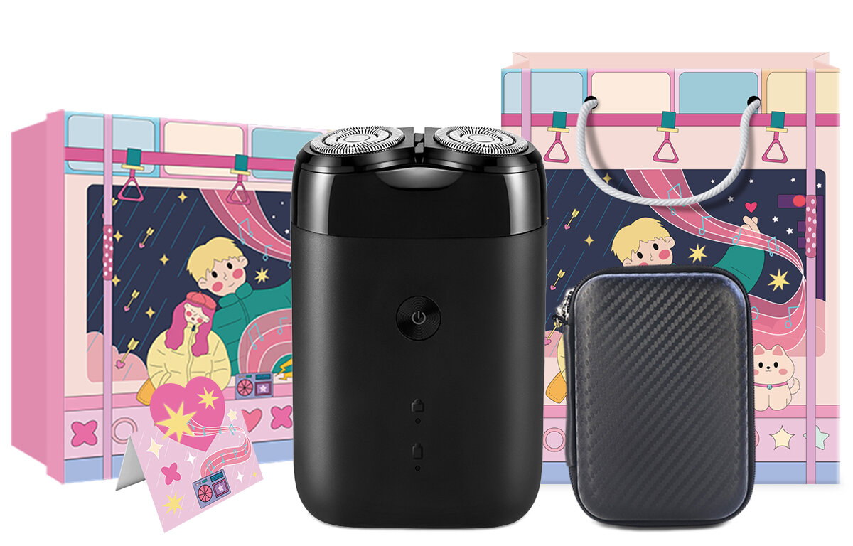 Электробритва роторная мужская Xiaomi S100, S 100 Qixi Festival Storage Box