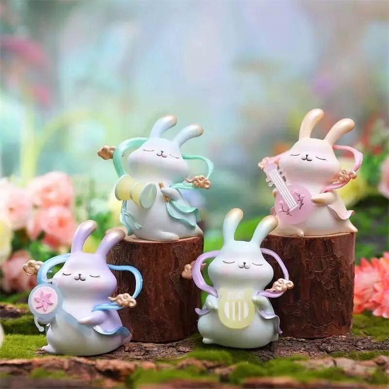 Одиночная фигурка из коробки с летающим кроликом, сборная фигурка для настольного декора по теме зодиака