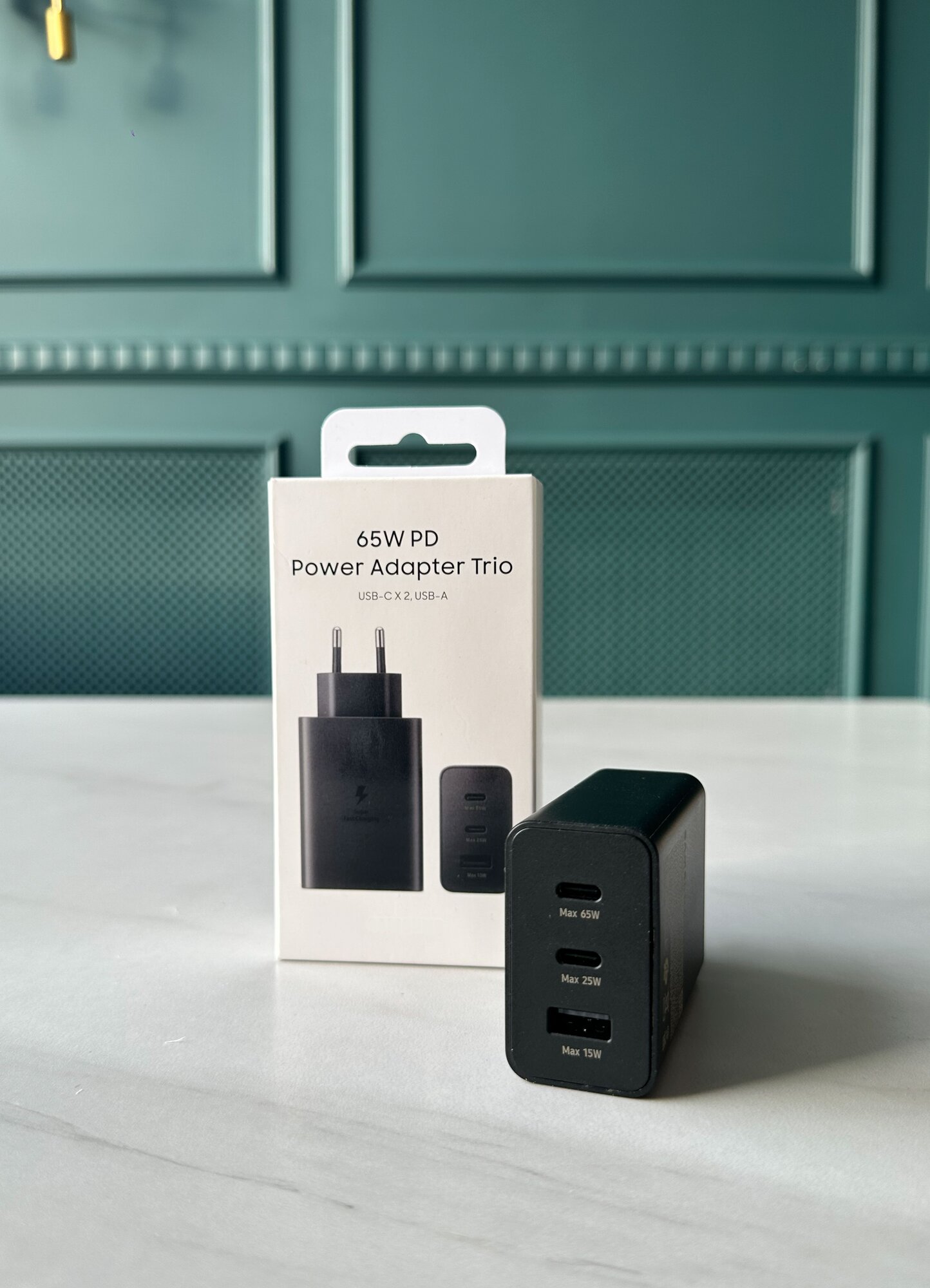 Адаптер питания 65W USB-C (EP-T6530NBEGGB), быстрая зарядка PD, совместим с Samsung (Android)