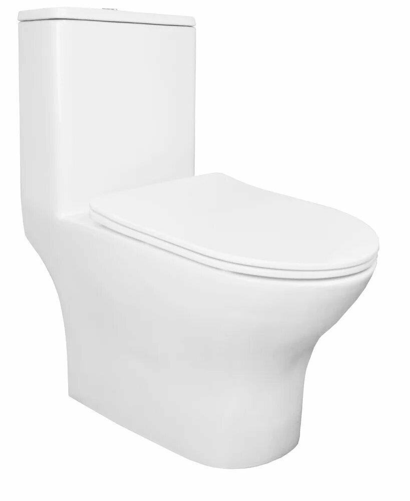 Унитаз - моноблок AZARIO Terni 670x350x760 горизонтальный слив, быстросъемное сиденье микролифт (AZ-8618)