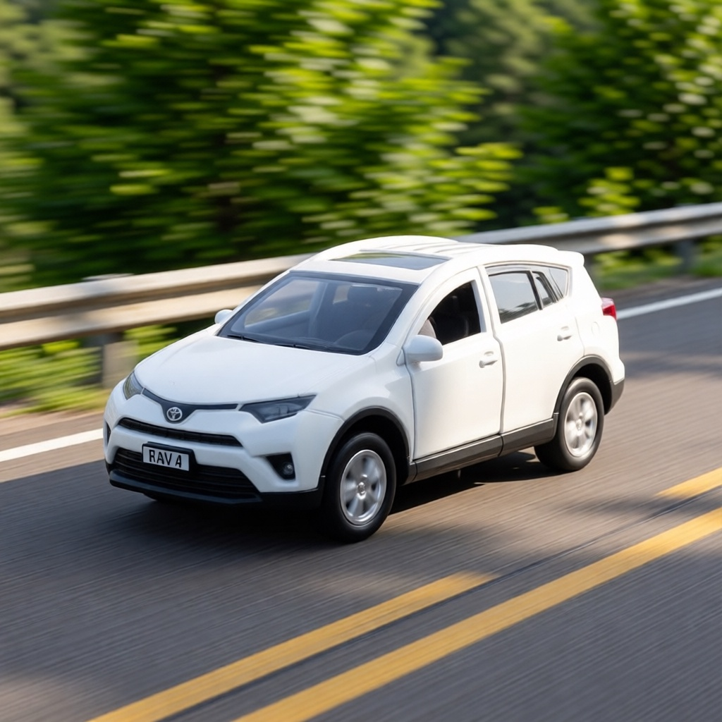 Машинка металлическая, Toyota Rav4, 12см, белый, инерционная