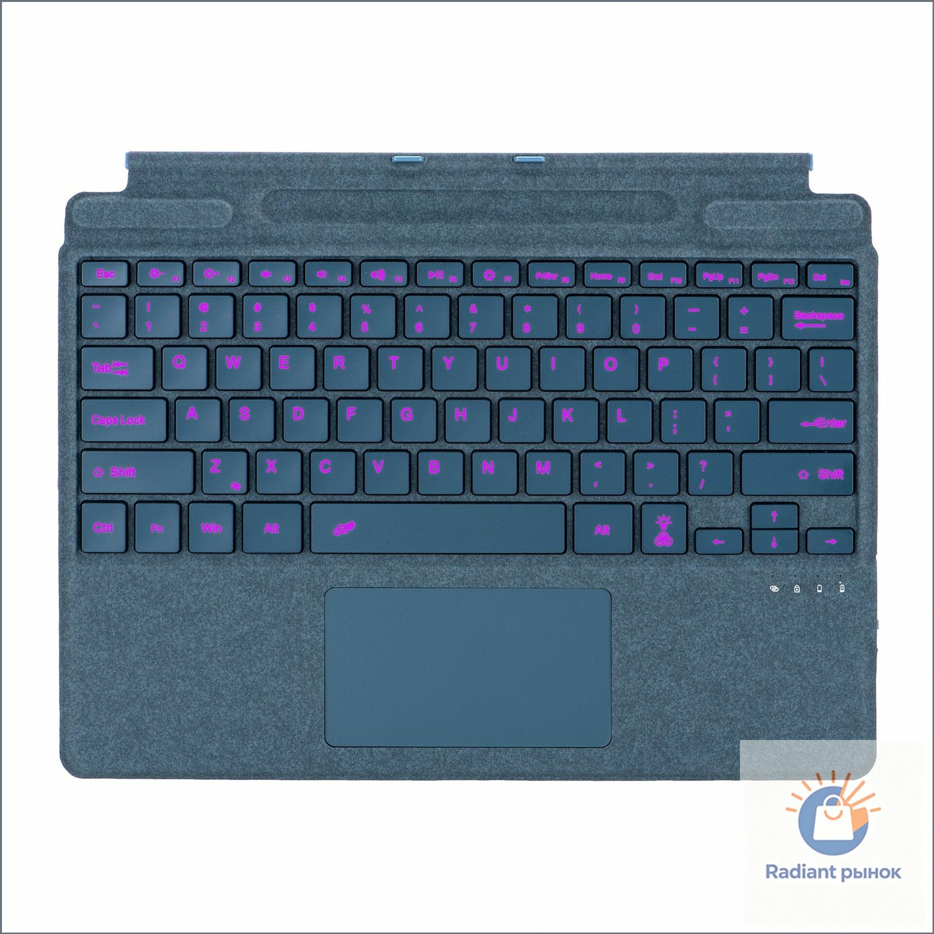 Беспроводная Bluetooth-клавиатура для Microsoft Surface Pro 8/9/10/11/X с подсветкой 7 цветов и сенсорной панелью