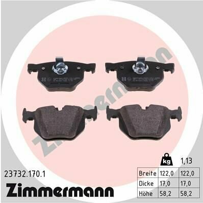 Колодки тормозные задние ZIMMERMANN 237321701