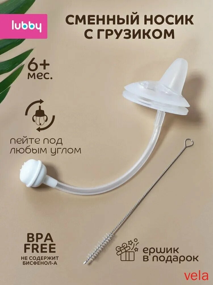 Сменный носик для поильника детского, соска для поильника lubby(прозрачный)