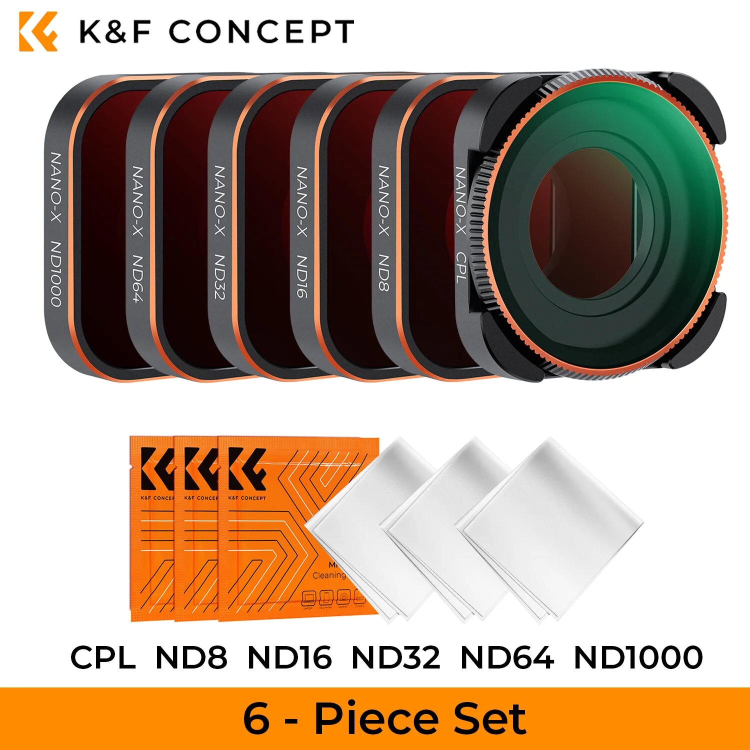 K&F CONCEPT Фильтры для GoPro HERO 13 12 11 10 Black CPL ND 8 16 32 64