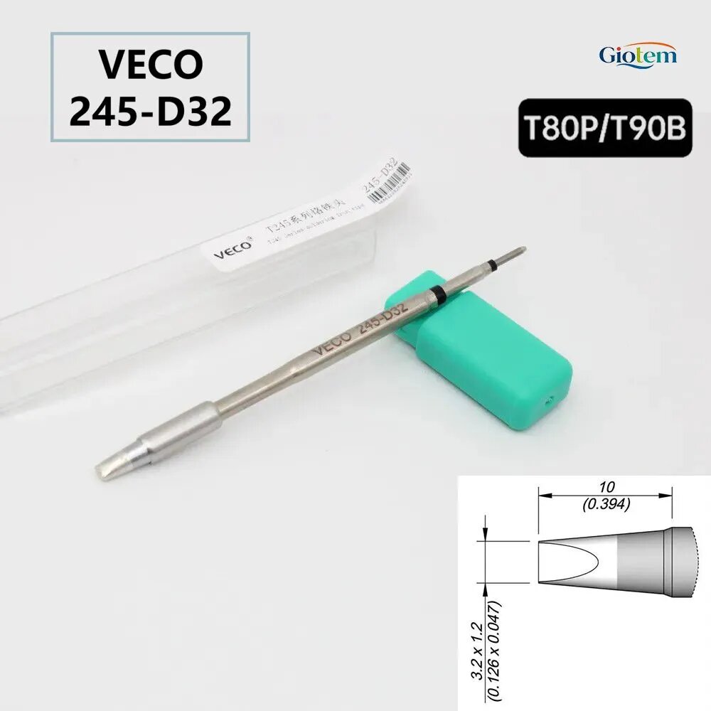 VECO Бессвинцовое паяльное жало C245- D32 Совместимая рукоятка сварочного сопла C245, быстрый нагрев, 1 предметов