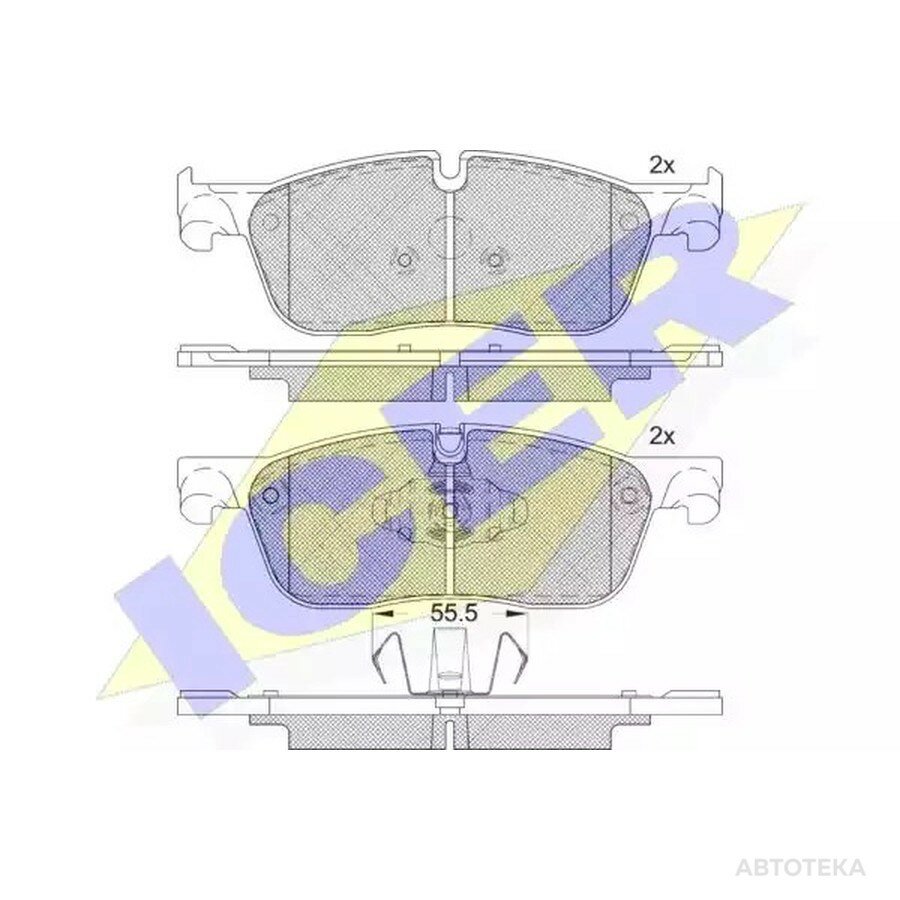 Колодки дисковые передние ICER 182236203