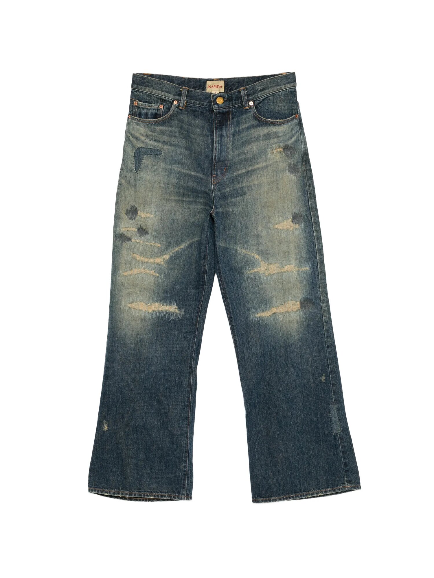 Джинсы Distressed patchwork jeans 