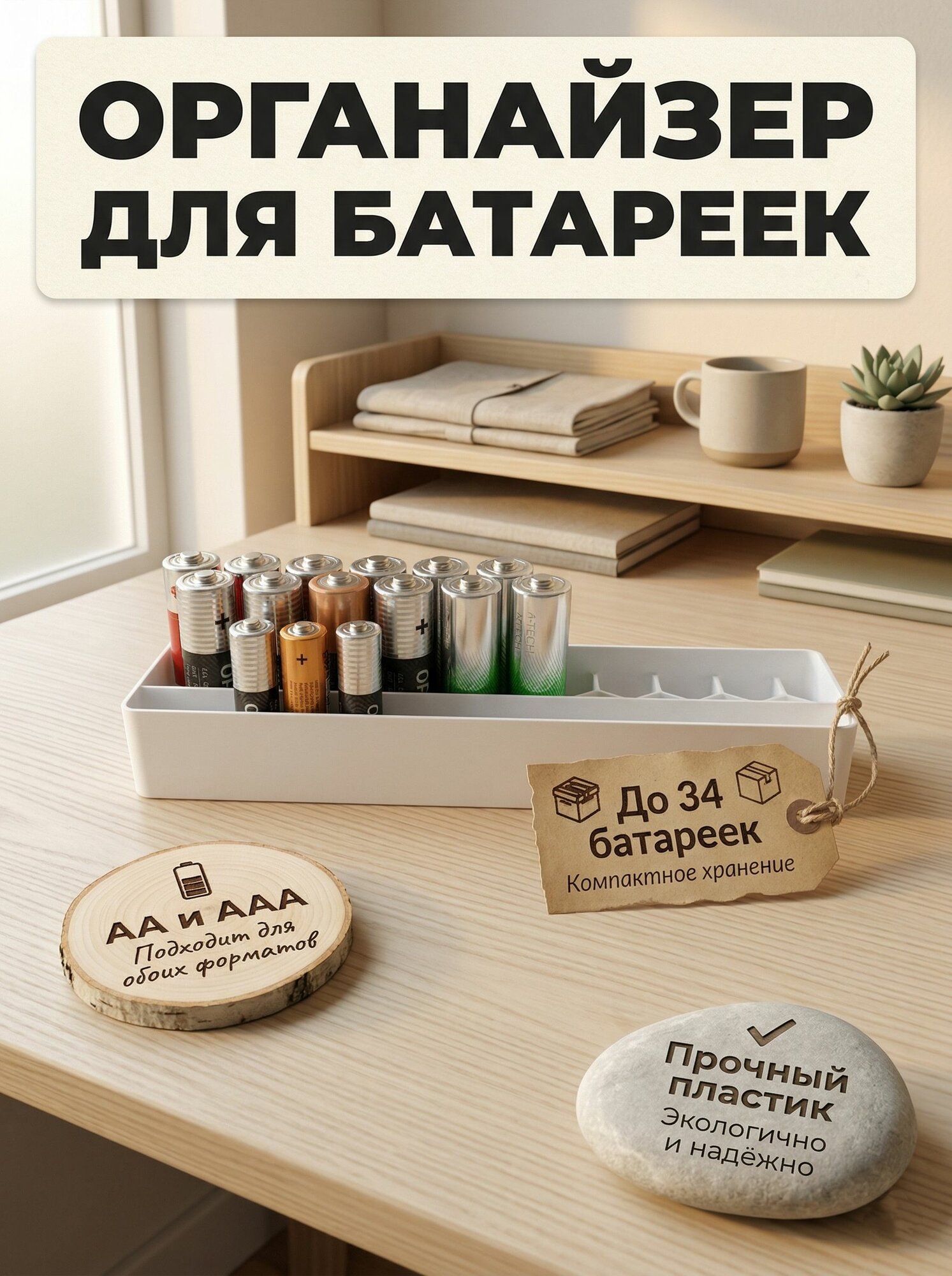 Органайзер (бокс) для батареек и аккумуляторов - хранения AA, AAA