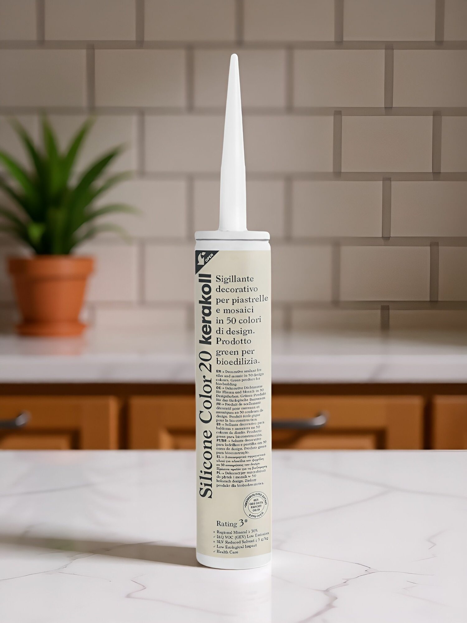 Декоративный клей-герметик Kerakoll Silicone Color №20 Жемчужно-Белый 310 мл