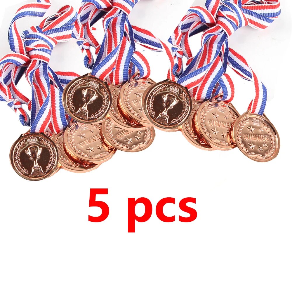 Пластиковые золотые медали для детей 5 pcs