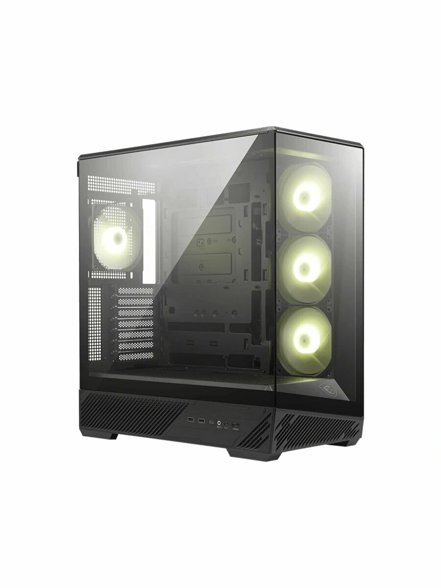 Корпус MSI MAG Pano 130R PZ черный без БП ATX 6x120mm 2x140mm 2xUSB3.0 audio AD bott PSU