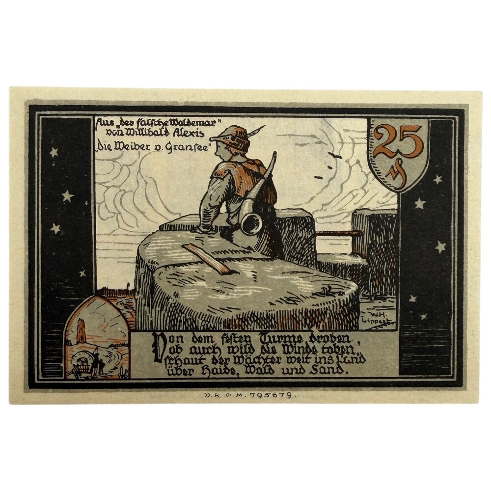 Германия (Веймарская республика) Гранзе 25 пфеннигов 1921 г. (Konto A)