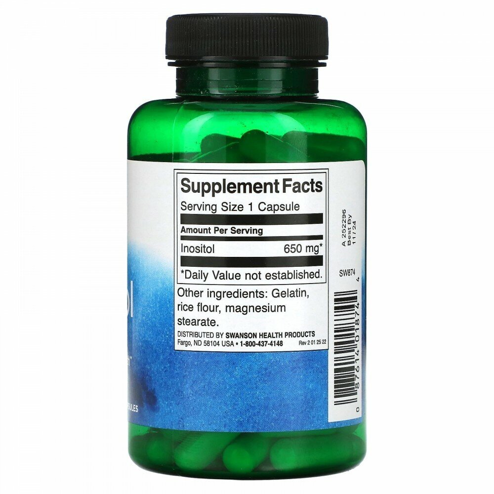 Swanson Inositol 650 mg 100 caps — фото 1