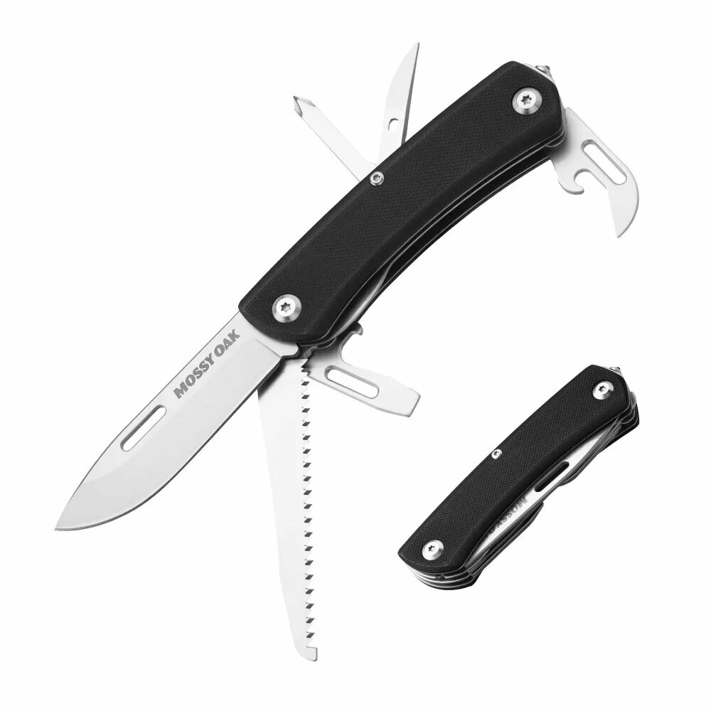 MOSSY OAK складной нож10 в 1, Для открывания бутылок, резки проволоки, завинчивания, распаковки.