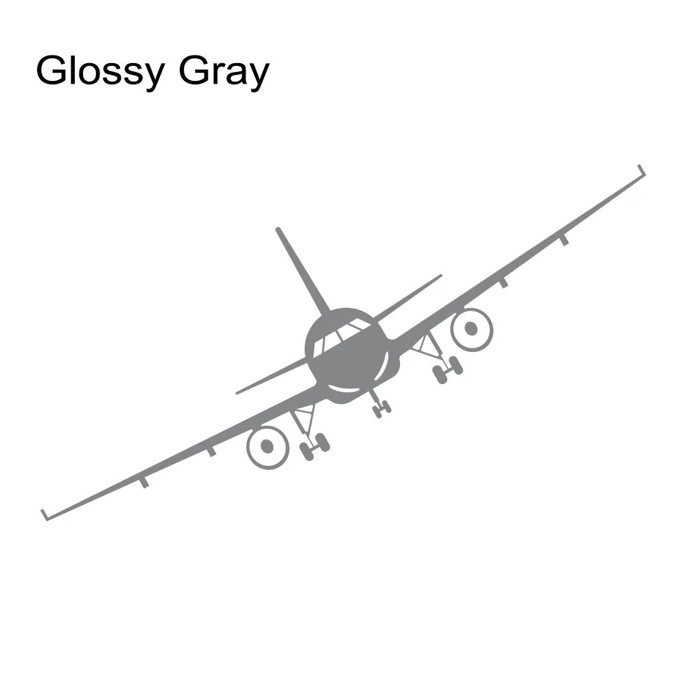 Наклейка на авто Glossy Gray, серый самолет