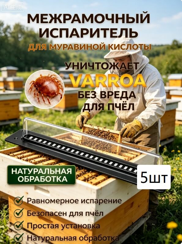 5шт. Испаритель муравьиной кислоты межрамочный против варроатоза пчел обработка против варроатоза инструмент для пчеловодства набор для улья