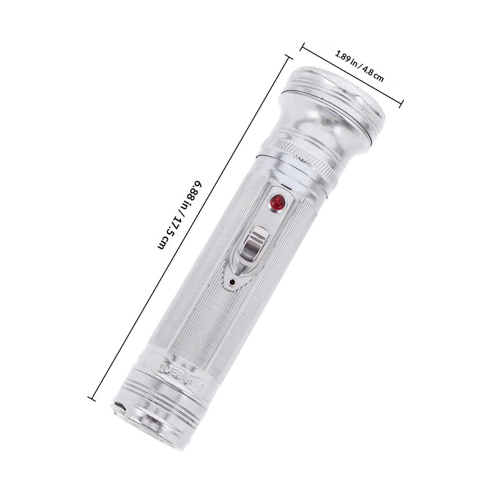 Retro Style LED Torch Vintage Metal Flashlight for Camping Hiking Emergency Situations 17.50X4.80X3.60Cm