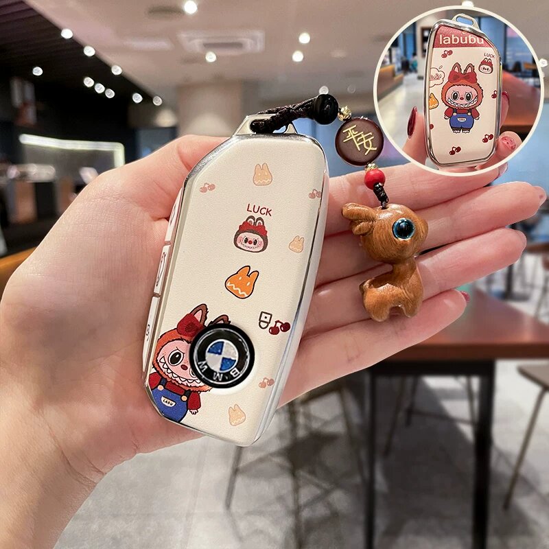 Ключевой брелок Rabubu G-Style с лосем-счастьем, милый животный дизайн для автомобильных ключей, аксессуар из мягкого