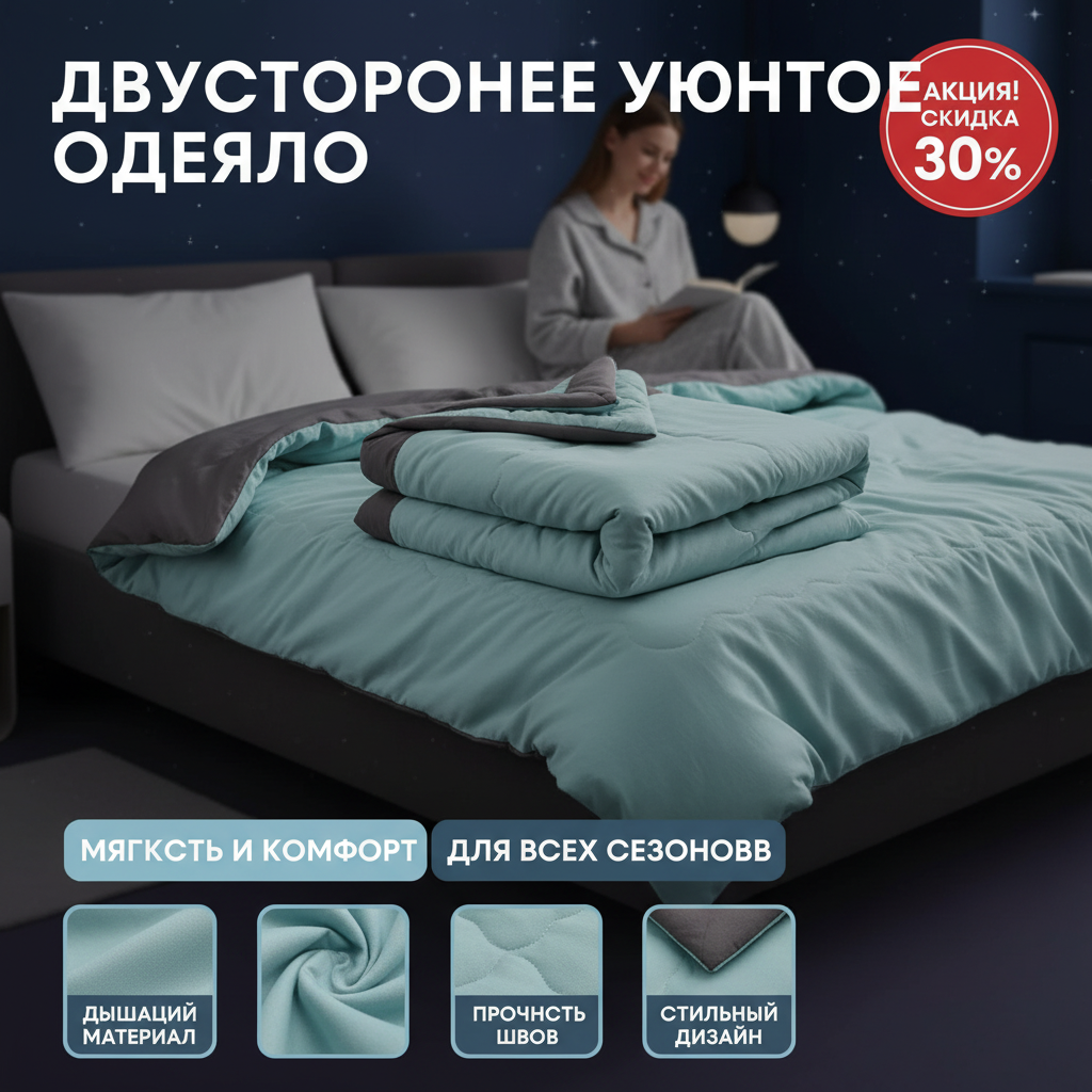 Одеяло летнее 140х200 см хлопок тонкое воздухопроницаемое