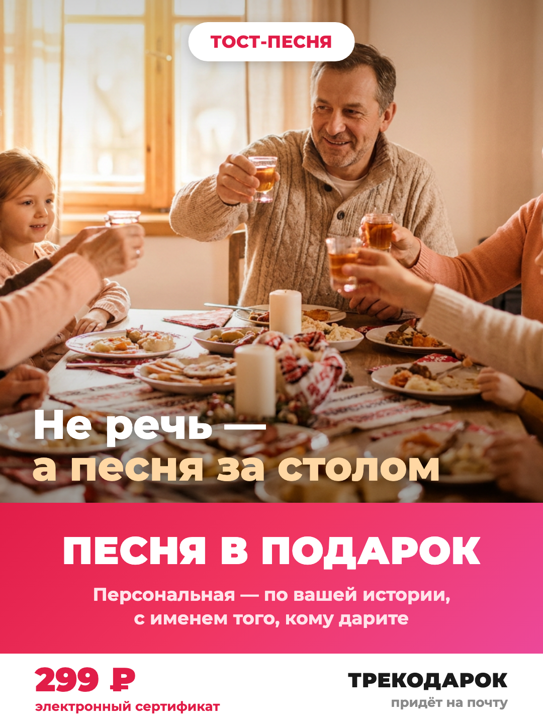 Тост-песня на юбилей — музыкальное поздравление для застолья | именной подарок