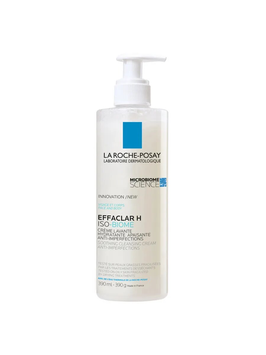 La roche-posay effaclar h iso-biome крем-гель очищающий успокаивающий против несовершенств 390 мл