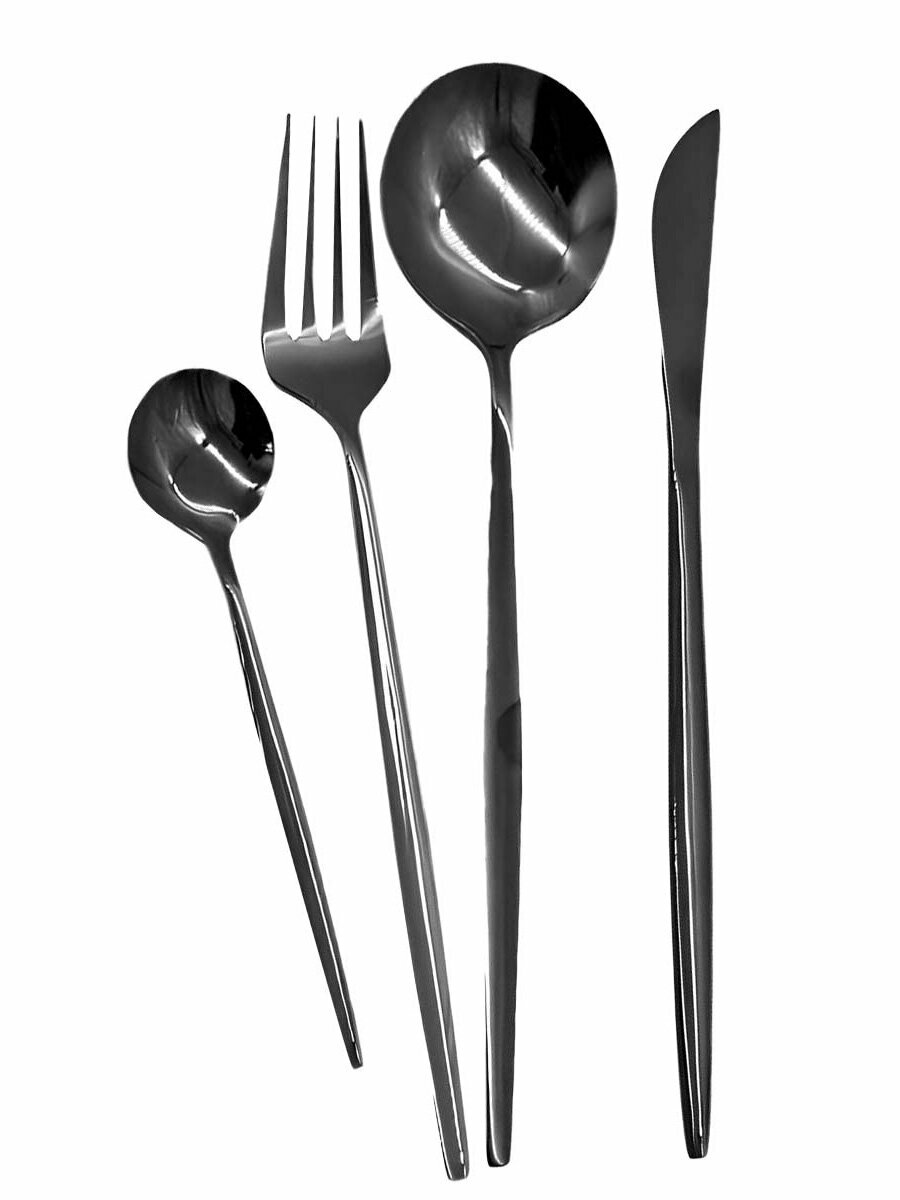 Столовые приборы Maison Maxx Modern Flatware Set Black черный
