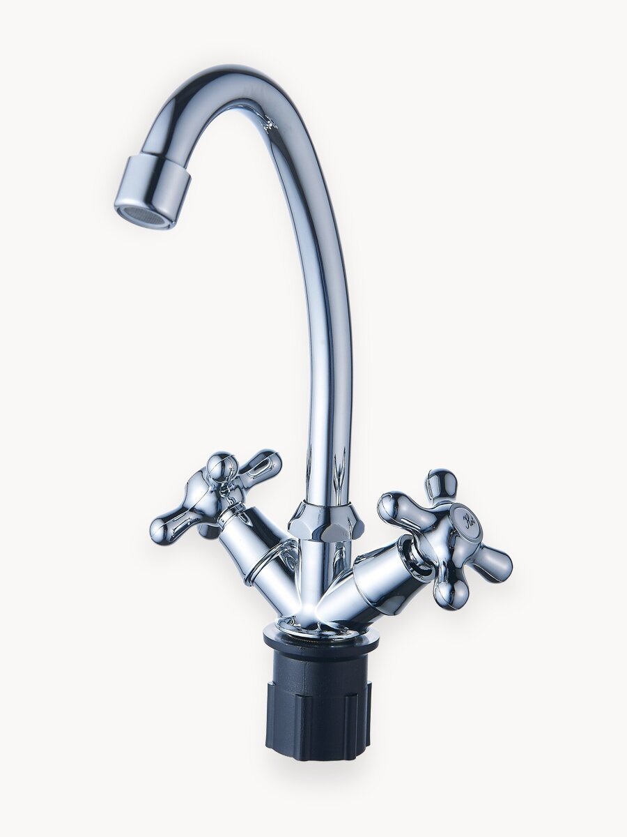 Смеситель на кухню Эверест B49-340M без подводки, хром, поворотный излив