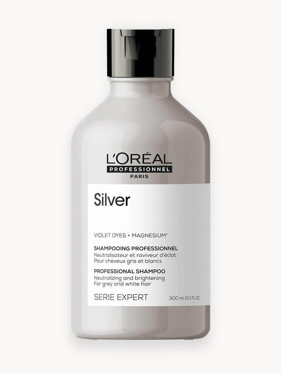 Шампунь L'Oreal Professionnel Serie Expert Silver для нейтрализации желтизны осветленных и седых волос, 300 мл