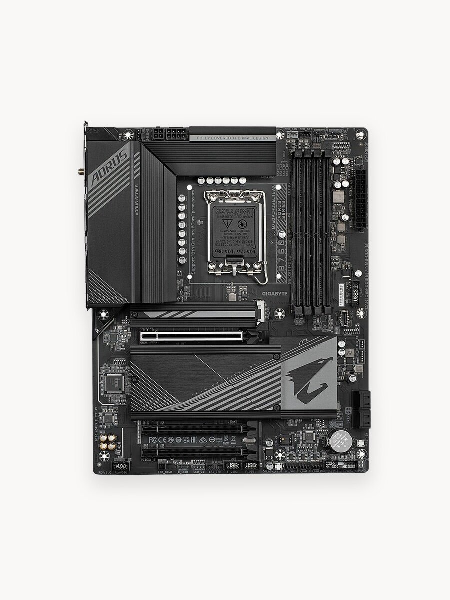 Материнская плата Gigabyte B760 AORUS ELITE AX, Socket 1700, IntelB760, 4xDDR5-4800, ATX, RTL