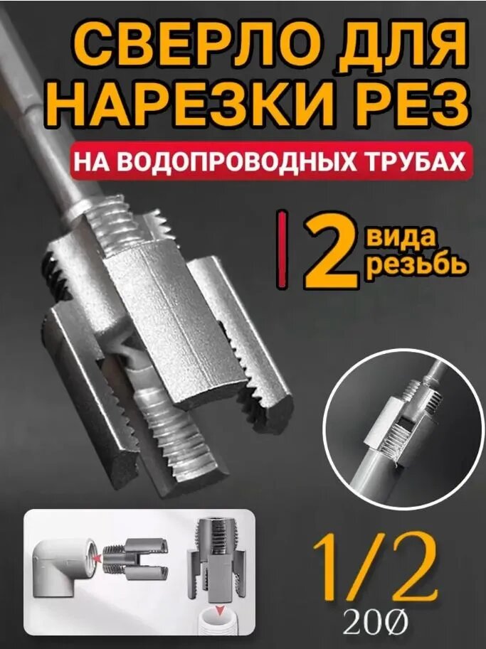 Инструменты для сантехники Нарезчик резьбы для водопроводных труб, 1/2" ( 20 мм), 2 вида резьбы