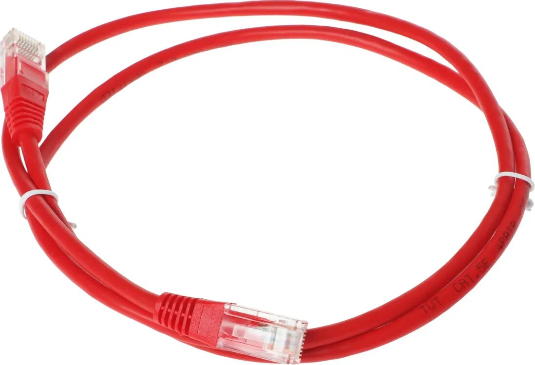 Патч-корд LanMaster вилка RJ-45, вилка RJ-45, кат.5E, ПВХ, 1м, красный