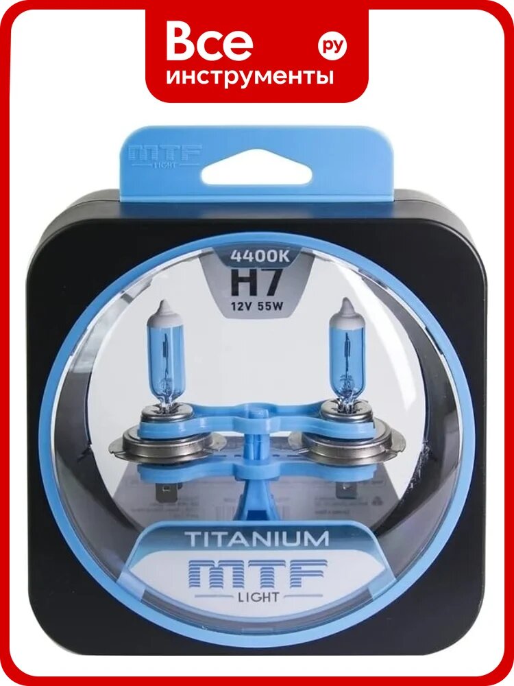 Галогеновая лампа MTF Light Titanium H7, 12В, 55Вт, 1500 Лм, 4400К 40841 HTN1207