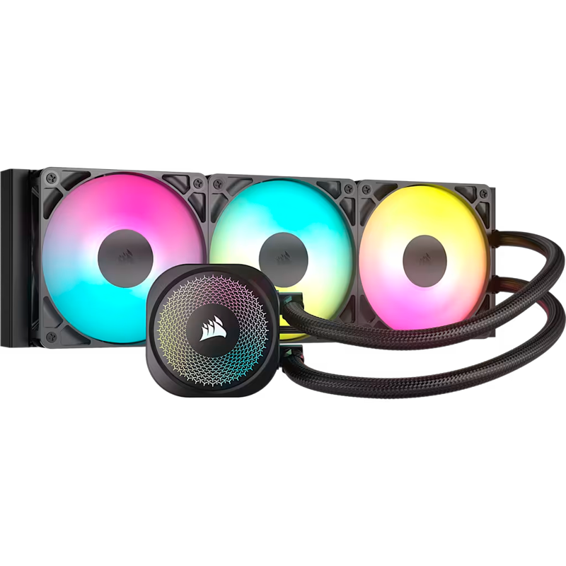 Система жидкостного охлаждения/ Water Cooling System Corsair NAUTILUS 360 ARGB (360mm, Black, ARGB/ Fans: 3x120mm, 72.8CFM, 36dBA, 1700RPM/ S: 1851, 1700, AM5, AM4) CW-9060093-WW