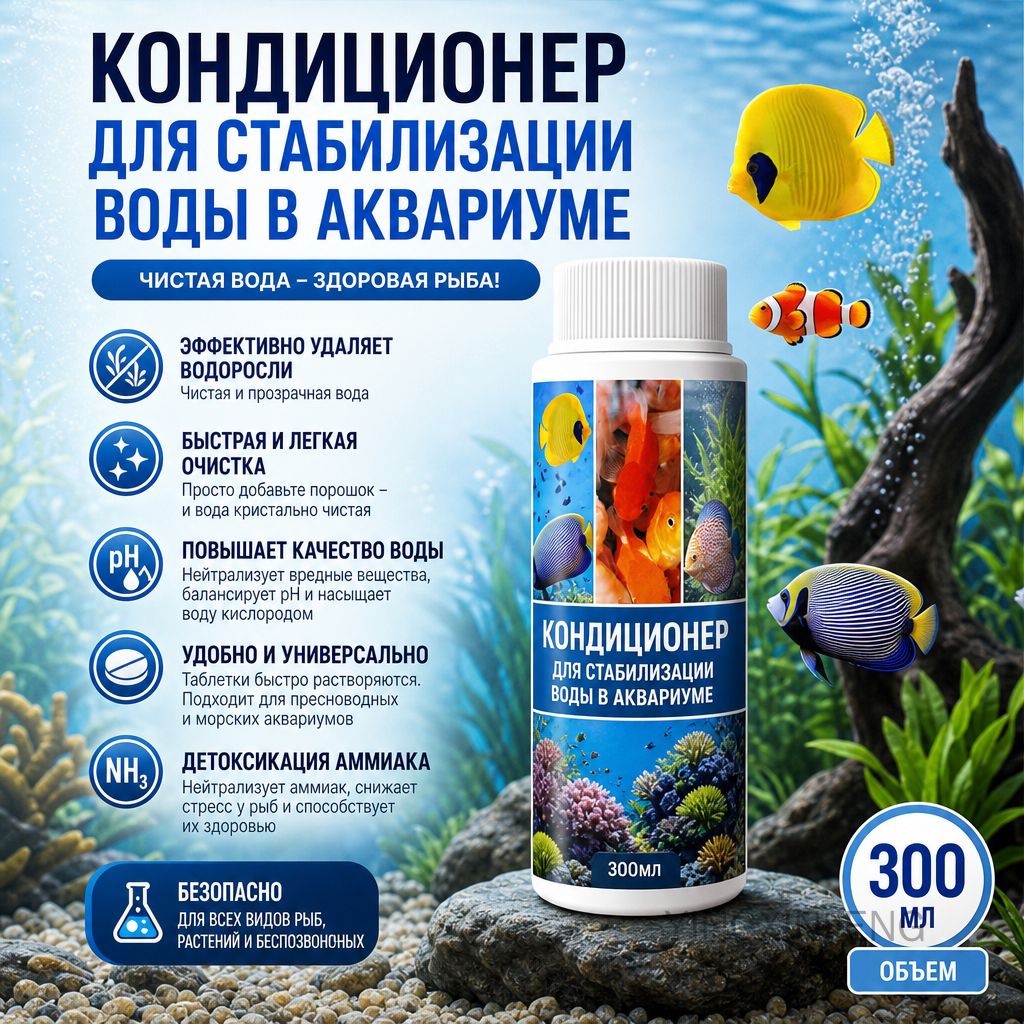 Кондиционер для стабилизации воды в аквариуме