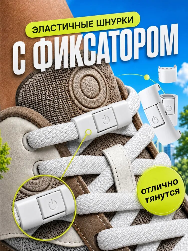 Шнурки без завязок с фиксаторами