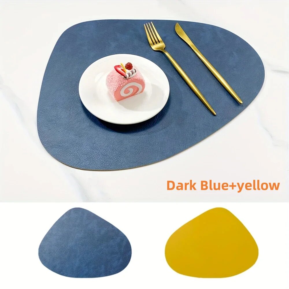 Термостойкие подставки под тарелки из искусственной кожи Синий, 1pcs of Set, Blue