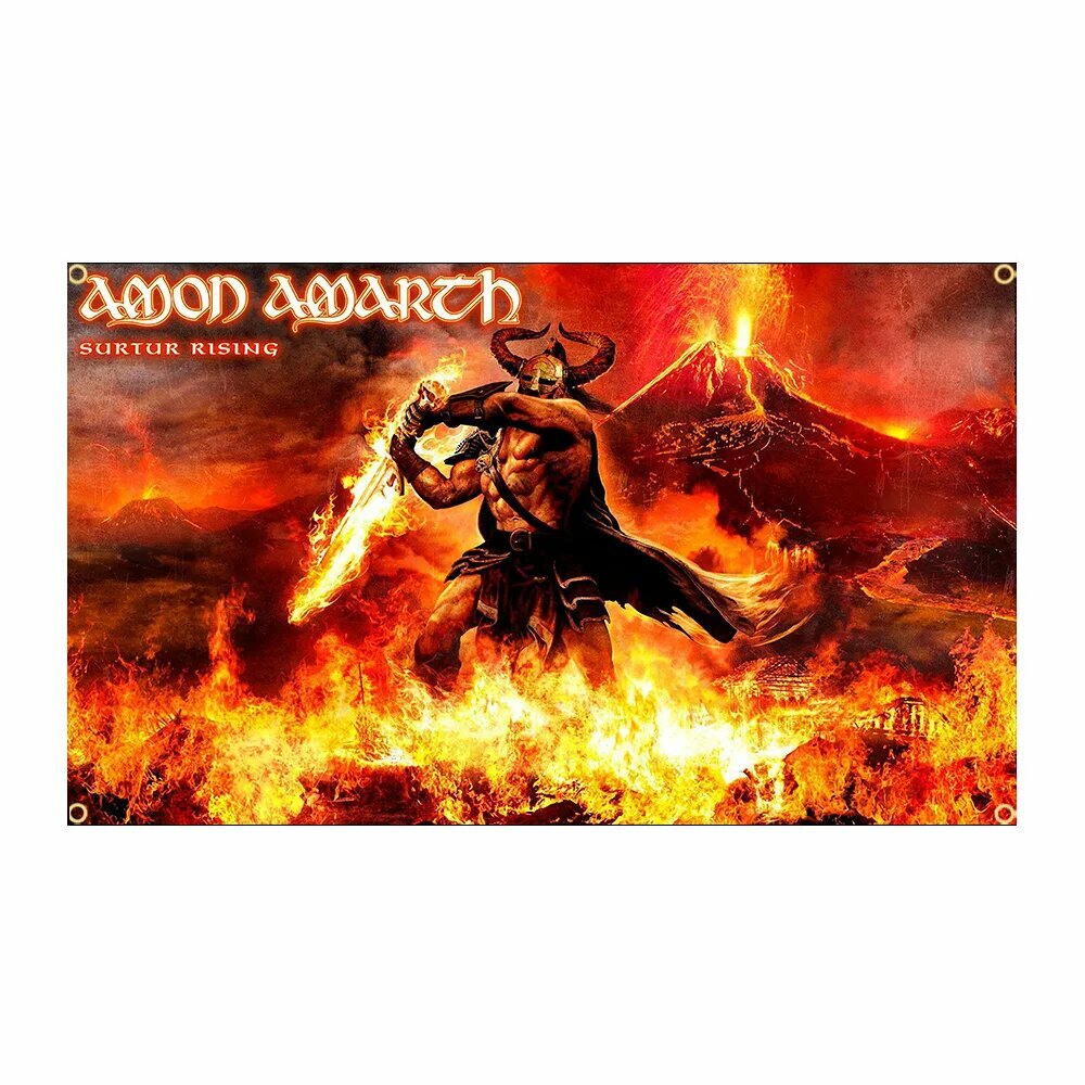 Флаг Amon Amarth 100D полиэстер 90x150cm35x59in, 2604562324