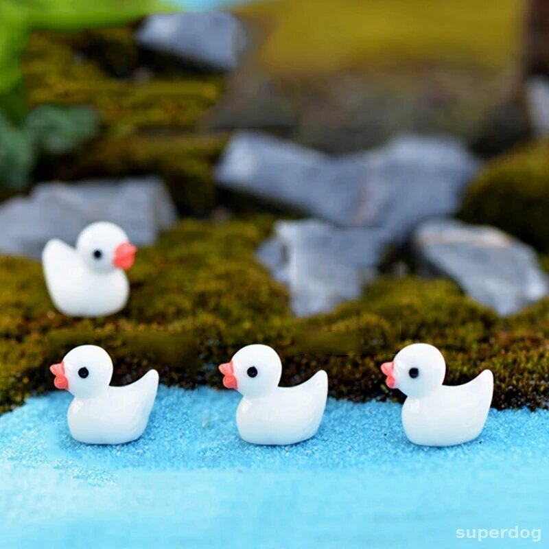 Эксклюзивный набор из 5 полимерных уток, цвет белый, 10 штук