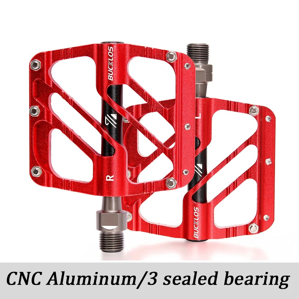 BUCKLOS Педали для велосипеда Красный, 3 Bearing-Red