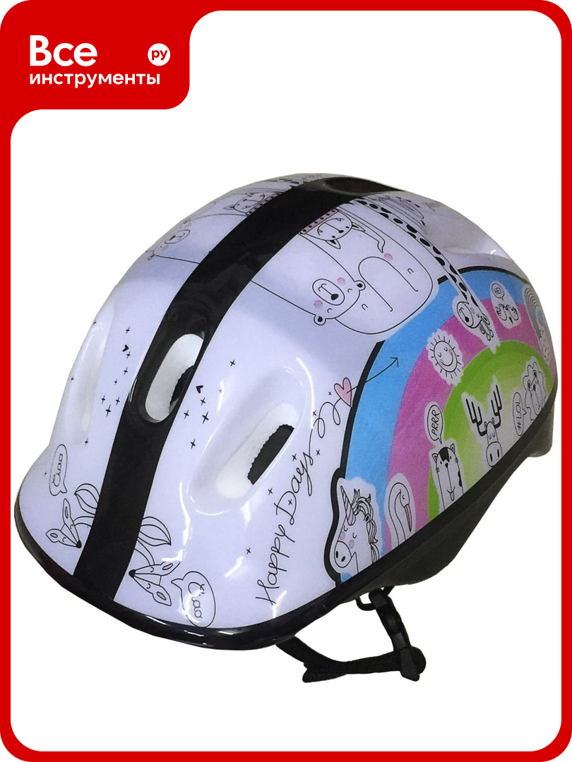 Защитный подростковый шлем ATEMI аквапринт зверушки, окружность 52-54см, 6-12 лет AKH06GM 00-00007513