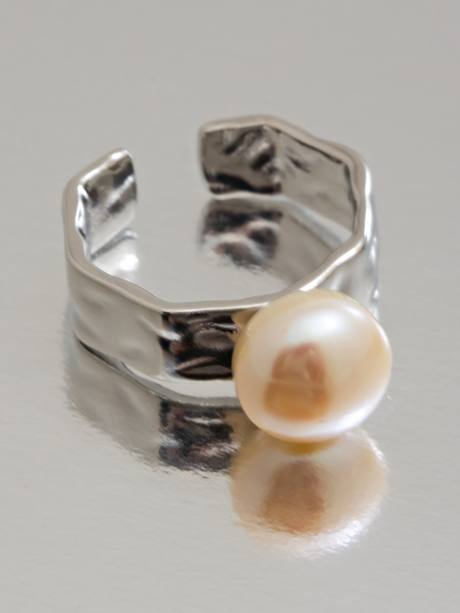 Кольцо-кулон, жемчуг пресноводный культивированный