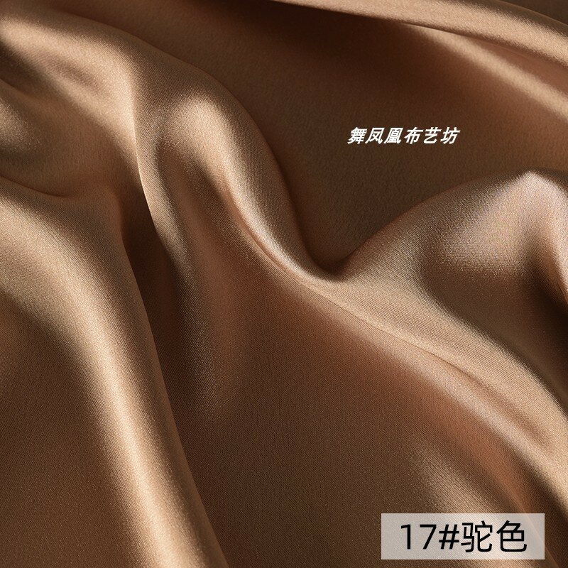 Однотонная высококачественная имитация ацетатного атласа, имитация шелкового пальто, драпированная блестящая ткань для платьев и блузок