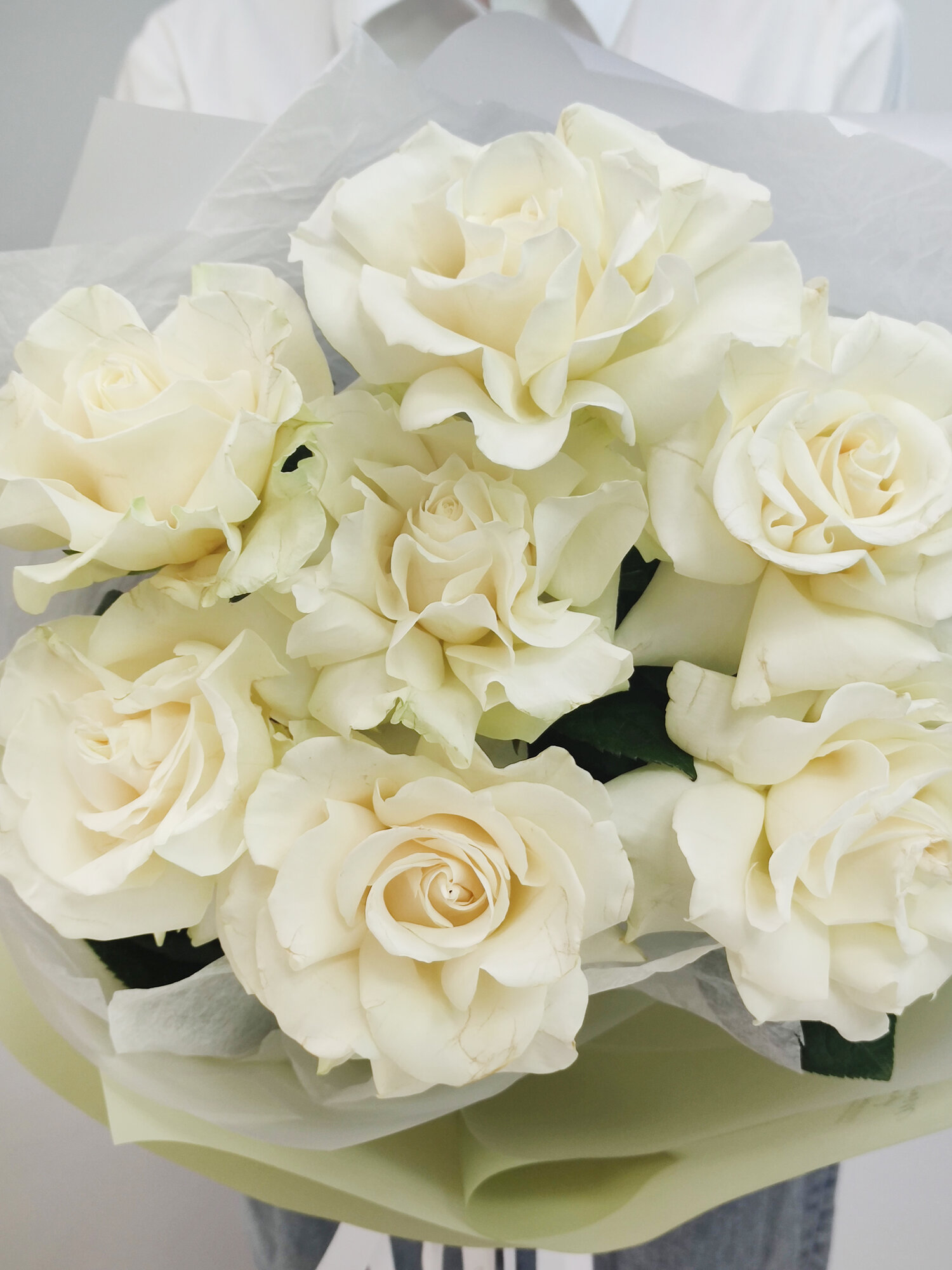 Букет "Талисман Флора", букет больших белых роз, XL, французский, белые красивые