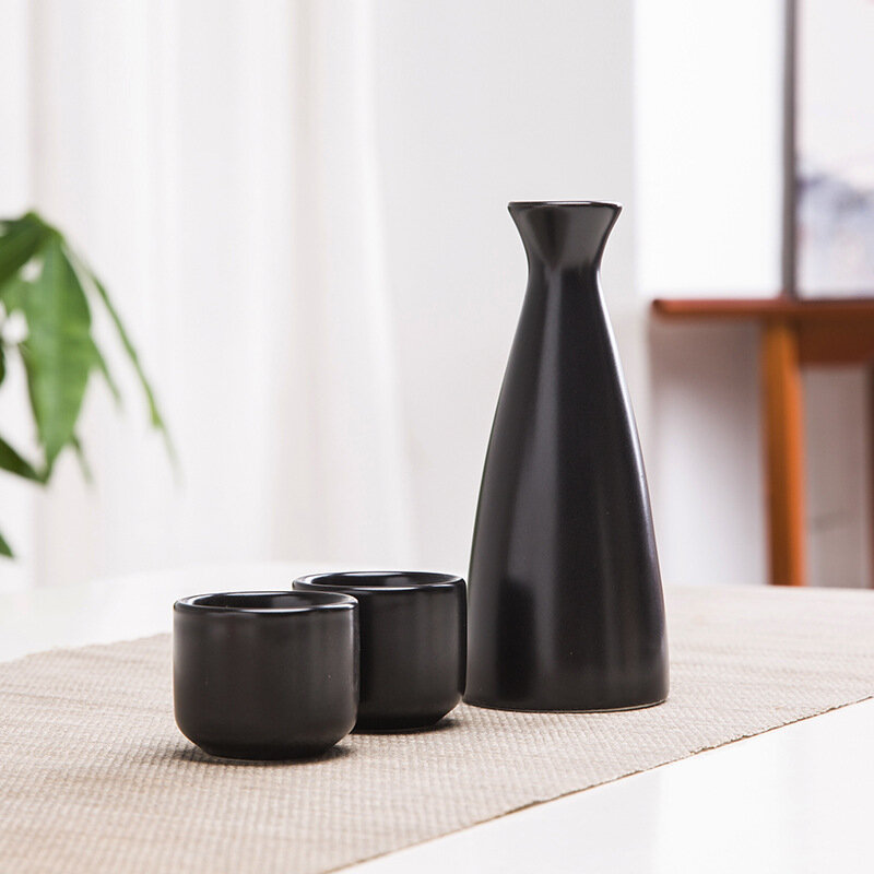 Керамический маленький винный кувшин для дома в ретро-стиле, винный диспенсер в старинном стиле, 0.1kg прозрачный винный набор с круглым горлышком, набор бокалов для белого вина, винная бутылка.