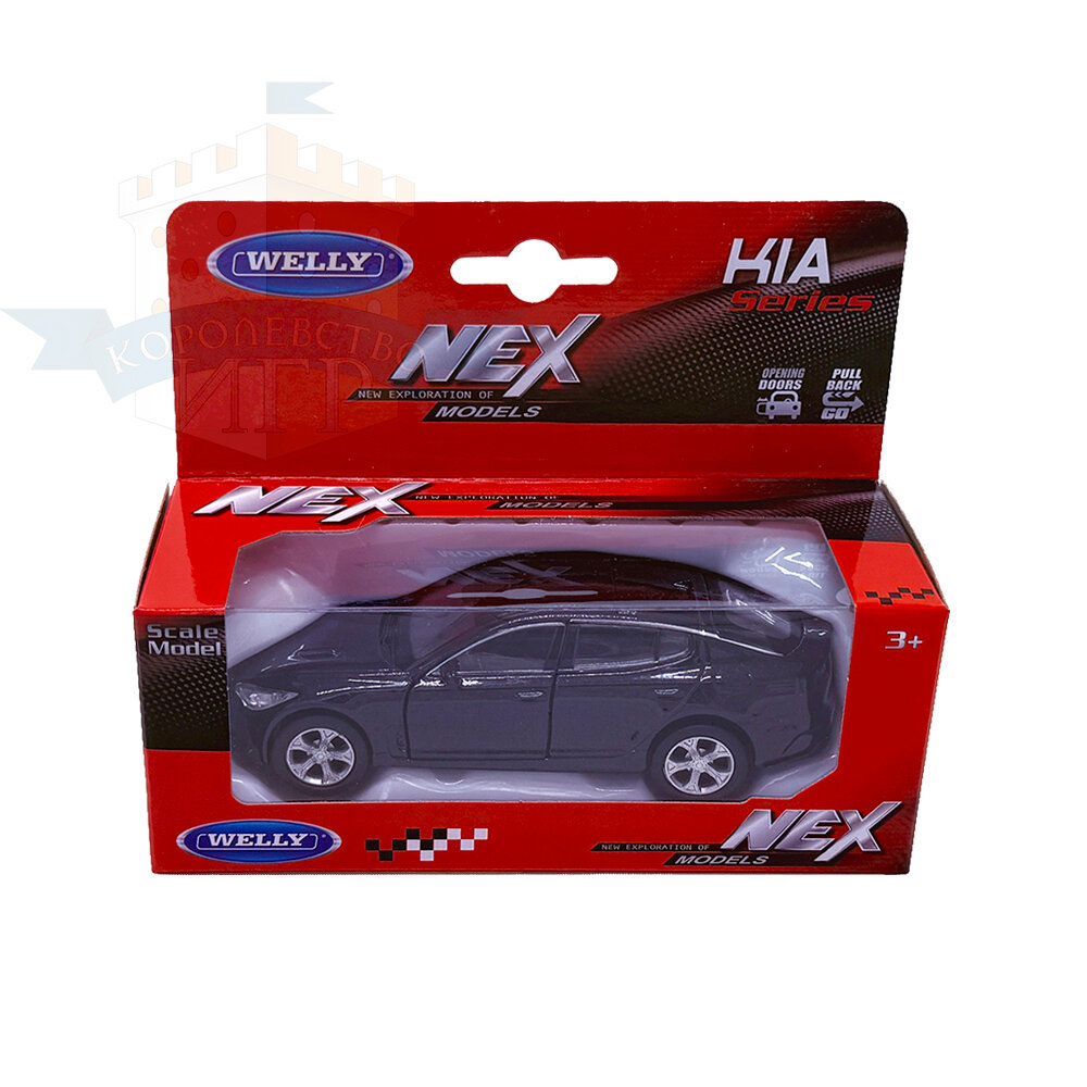 Машинка Welly KIA Stinger, черный, 1:38, арт.43759W, инерционная