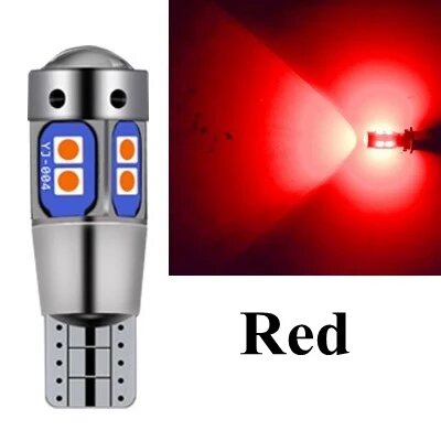 2 шт. T10 LED Red Canbus W5W Автомобильная лампа