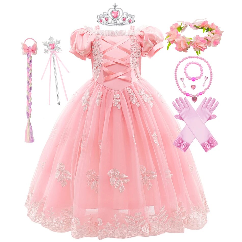 Костюм Рапунцель оllobebe 7-8T (Tag 140), Pink Rapunzel B