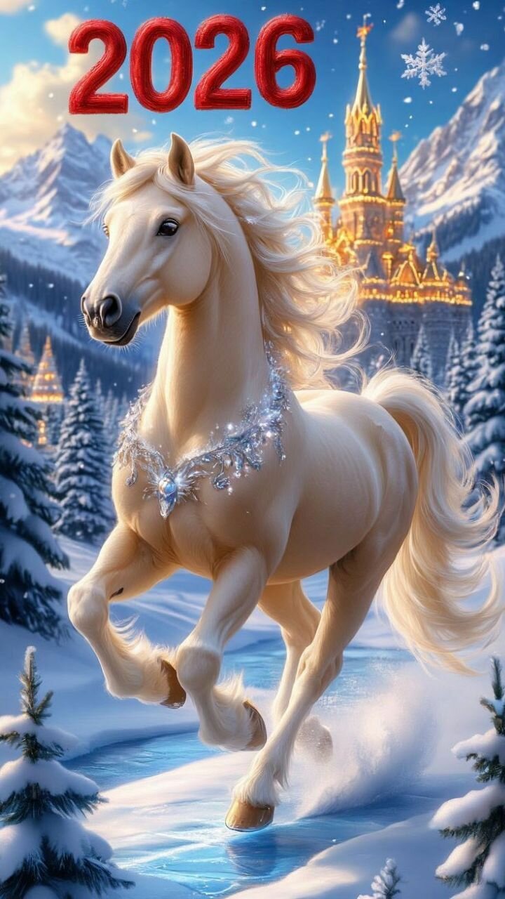 Алмазная живопись "Золотой конь", 5D, круглая, 40x50 см. Производитель: Brose Art.